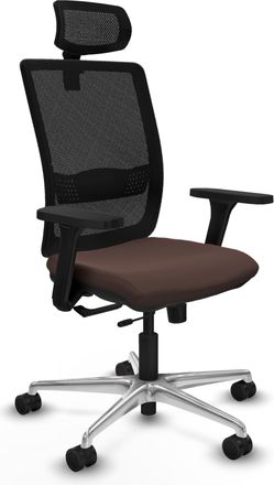 Piqueras y Crespo Ergonomischer Computerstuhl mit 3D-Armen, h&ouml;henverstellbare Lendenwirbelst&uuml;tze und h&ouml;henverstellbares Kopfteil und Neigungsverstellung, Schwarz/Dunkel