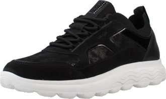 Geox D SPHERICA C Sneaker, Black, 38 EU
