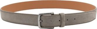 Tod's Tods G&uuml;rtel - Suede Belt With Polished Silver Buckle - Gr. 100 - in Braun - f&uuml;r Damen