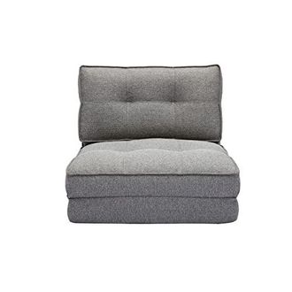 Miliboo Chauffeuse 1 Place Convertible en Tissu Gris chin&eacute; Sally