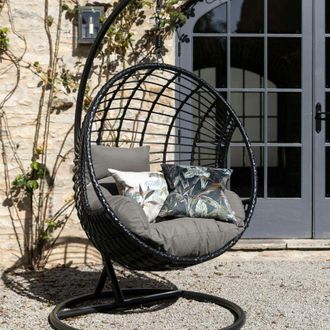 Pier Import Pier Import - Fauteuil suspendu résine noire south beach