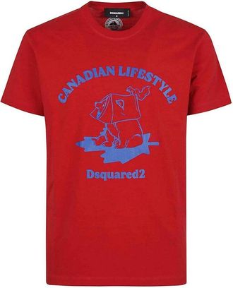 Dsquared2 DSquared2 - Canadian Lifestyle T-Shirt f&uuml;r Herren (Rot)