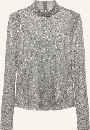 Riani Riani Longsleeve Aus Mesh Mit Pailletten grau