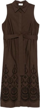 P.A.R.O.S.H. P.a.r.o.s.h., Femme, Robes, Brun, Taille: 42 FR Cannes Shirt Dress