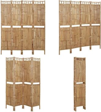 vidaXL 4-tlg. Raumteiler Bambus 160x180 cm - Bambus Raumteiler - Paravent - Raumtrenner - Zimmerteiler - Dekorativer Raumteiler - Home & Living