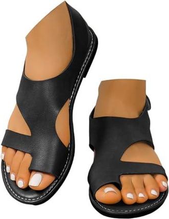 Generic Sandales orthop&eacute;diques pour femme 2026 - Boucle &agrave; bout ouvert - Sangles r&eacute;glables - Chaussures plates - Confortables et d&eacute;contract&eacute;es - Sandales d&eacute;t&eacute; 