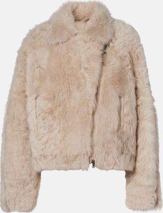 Brunello Cucinelli Lederjacke aus Shearling