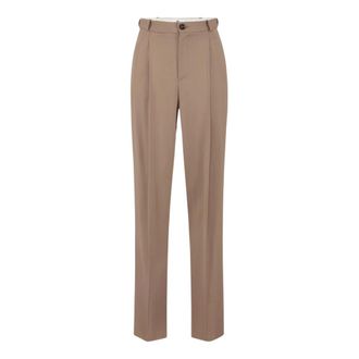 Elisabetta Franchi Pantaloni in gabardina con pinces - - Trousers - Damen - Beige - XS