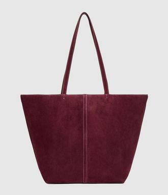 Vanessa Bruno Tote Bag GM Daily Cuir Velours Prune