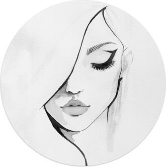 Reinders Plexiglasbild, Gesicht, Schlafzimmer, Poster, Wanddeko, Room Decor, Acrylglas, Schwarz-Wei&szlig;, &Oslash; 50cm