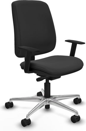 Piqueras y Crespo Drehstuhl Alares mit 1D-Armlehnen, ausgestattet mit Syncro/Traslack und injiziertem Schaum. Mit Rollen von 65 mm Nylon, Dunkelgrau