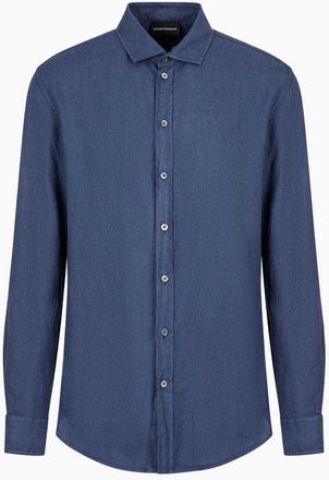 Emporio Armani Hemd f&uuml;r Herren, Baumwolle (Blau)
