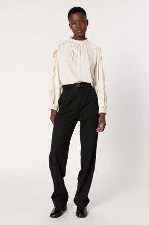 Gerard Darel Pantalon droit &agrave; monogramme dor&eacute; - CAROLINE - Noir