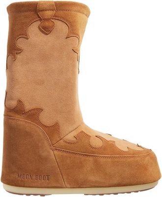 Moon Boot Winterboots - Mb Icon Suede Embroidery - Gr. 45 (EU) - in Braun - für Damen