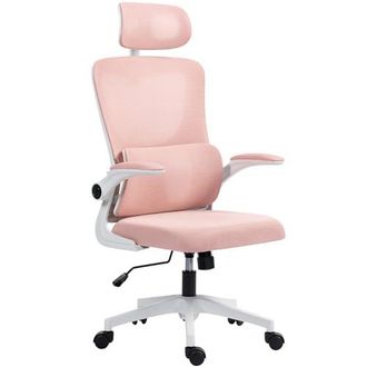 Vinsetto Chaise de Bureau Ergonomique avec Support Lombaire, accoudoirs rabattables et Appui-t&ecirc;te r&eacute;glable, Chaise de Travail pivotante et inclinable avec Doss