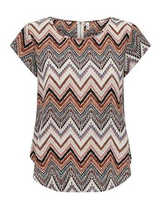 Only Onlvic S/S AOP Top Noos Ptm T-Shirt pour Femme, Cloud Dancer/AOP: Arabian Zigzag, 40