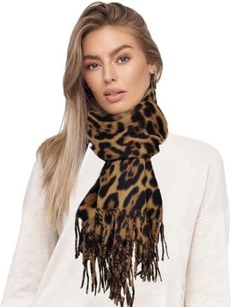 Glamexx24 Écharpe XXL pour femmes, modèle Leo chaud, écharpe poncho à franges multicolores, écharpe en couverture surdimensionnée