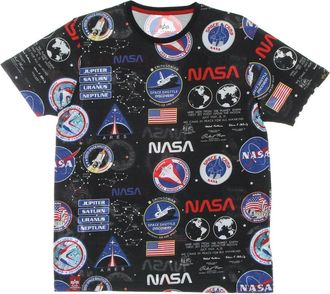 Alpha Industries Schwarzes All Over Print Shirt - - Tops - Herren - Schwarzk - S