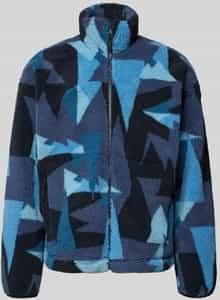 Napapijri Fleecejacke im Allover-Look mit Stehkragen
