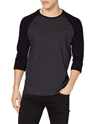 Urban Classics Homme Contrast 3/4 Sleeve Raglan Tee T shirt, Multicolore (Cha/Blk 314), M EU