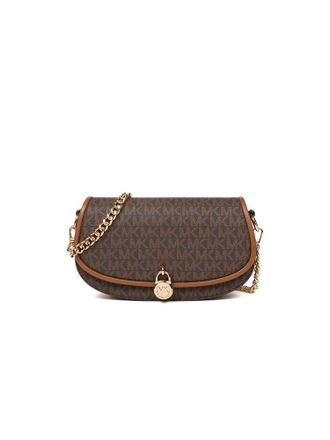 Michael Kors Womens Crossbody Bag Brown Polyvinyl Chloride Crossbody-bags
