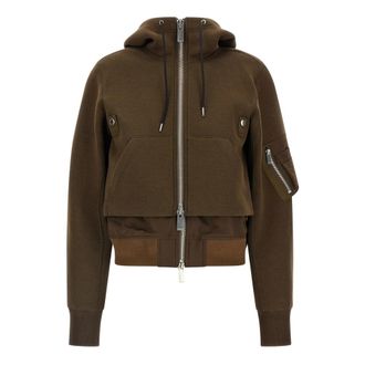 sacai Sponge Double-Layer Bomberjacke - - Jackets - Damen - Braun - M