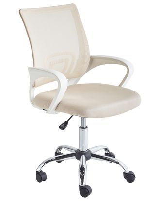 Beliani Bürostuhl beige höhenverstellbar drehbar Schreibtischstuhl Solid