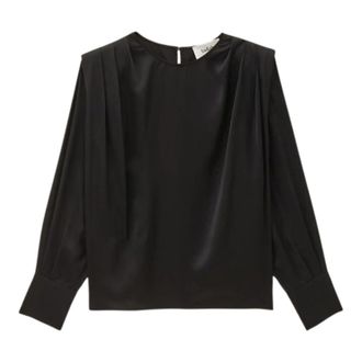 BA&SH Cadie Satin Top - - Blouses & Shirts - Damen - Schwarzk - L