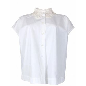Fabiana Filippi Femme, Blouses et Chemises, Blanc, Taille: 40 FR Chemise sans manches en popeline de coton