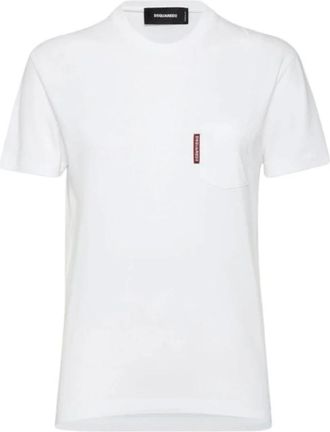 Dsquared2 Femme, Tops, Blanc, Taille: 36 FR T-shirt à poche manches courtes