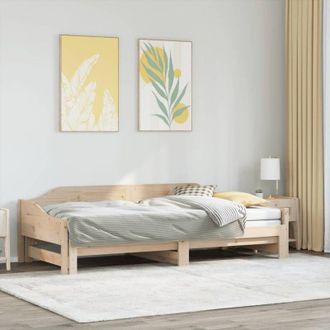 vidaXL Lit de jour et lit gigogne sans matelas 90x190 cm bois massif Vidaxl