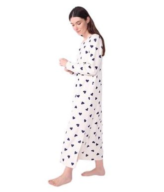 Petit Bateau Chemise de Nuit Femme en Coton imprim&eacute; coeur