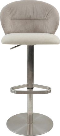 MID.YOU Mid.you Barhocker Cord, Beige, Metall, Textil, rund, 56x85-111x51 cm, Sitzfläche 360° drehbar, Esszimmer, Barmöbel, Barhocker