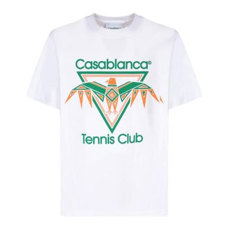 Casablanca Homme, Tops, Blanc, Taille: XL T-Shirt Aigle Ludique