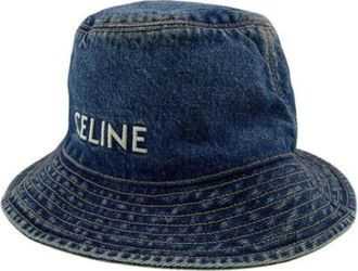 Celine unisex, Pre-owned, Bleu, Taille: ONE Size Chapeau Vintage en Coton Pre-owned