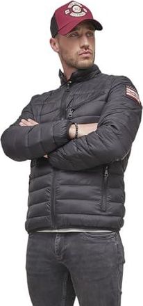 Von Dutch Doudoune Homme Matelassée, Manteau Homme Zippé IGN, Noir, Taille S
