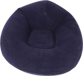 Generic Aufblasbarer Einzelner Kugelf&ouml;rmiger Sofastuhl, Ultraweich, f&uuml;r Schlafsaal, Camping, Picknick, Tragbares Blaues Freizeitsofa f&uuml;r Wohnzimmer, Garten, S