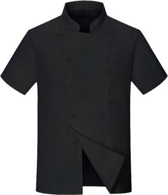 Generic Veste de chef &agrave; manches courtes, service alimentaire, traiteur, boulanger, manteau de serveur, manches courtes, dos et aisselles, chemises d&eacute;t&eacute; confor