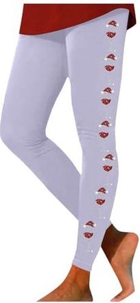 Generic Legging de No&euml;l pour femme, legging de compression taille haute, entra&icirc;nement de No&euml;l, pantalon de yoga pour femme daffaires, Blanc., XXL