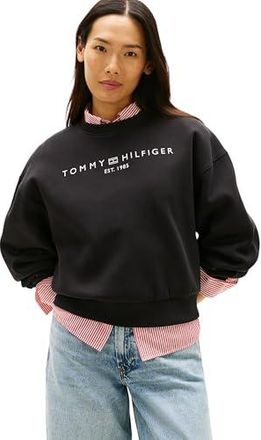 Tommy Hilfiger Sweat &agrave; Capuche pour Femme Corp Logo MDRN SWTSRT WW0WW47831 Noir XL, Noir (Noir), XL