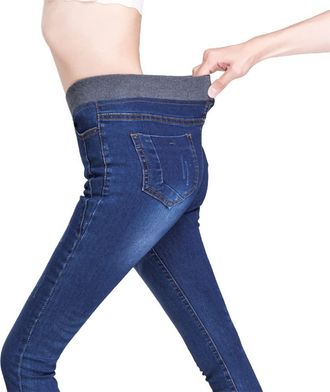 ORANDESIGNE Leggings Damen Skinny Jeans High Waist Jogginghose Deinm Stretch Hose mit Taschen Winter Fleece Jeans Pants Fitnesshose Yogahose Streetwear Herbst C B