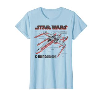 Star Wars X-Wing Starfighter Logo-T-Shirt mit schematischem Diagramm T-Shirt