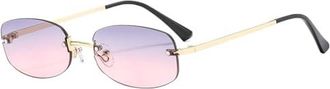Generic Lunettes De Soleil &Agrave; Petite Monture For Hommes Et Femmes, En M&eacute;tal For Les Vacances Plein Air La Conduite(Pink)