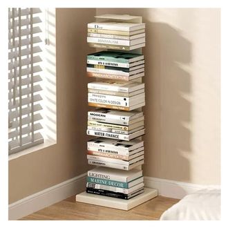 Generic B&uuml;cherregale, Buchturm mit Metallr&uuml;cken, B&uuml;cherregal mit 6/8 Ebenen, platzsparendes B&uuml;cherregal, B&uuml;cherregal, Display f&uuml;r B&uuml;cher, Fotos, Kunstwerke, T