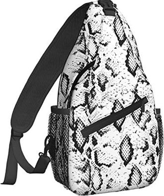 Generic Peau De Serpent Sac Banane Multifonctionnel Pochette Epaule Antivol Sac &Agrave; Bandouli&egrave;re Pour Cyclisme Voyage Quotidien