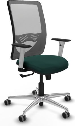 Piqueras y Crespo Hochwertiger B&uuml;rostuhl Zulema mit schwarzen und wei&szlig;en Armlehnen, h&ouml;henverstellbare Lendenwirbelst&uuml;tze, ausgestattet mit 3 Positionen, Grau/Flaschengr