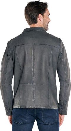 Engbers Lederjacke Herren Lederjacke aus Nubuk-Leder, Grau