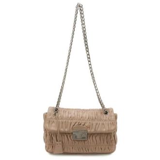 Prada Pre-owned Sac port&eacute; &eacute;paule en cuir Nappa Gaufre - Femme - Pre-owned - Beige - Taille: ONE Size