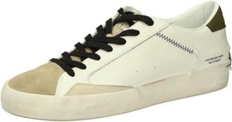 Crime London Low Top Distressed, Chaussures Mode Mode Suede, Kaki blanc, 44 EU