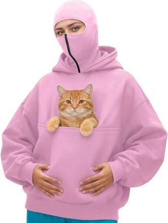 Generic Vestes unisexes pour femme - Double couche - Sweat &agrave; capuche avec fermeture &eacute;clair - Style streetwear d&eacute;contract&eacute; - Avec cordon de serrage r&eacute;glable - 